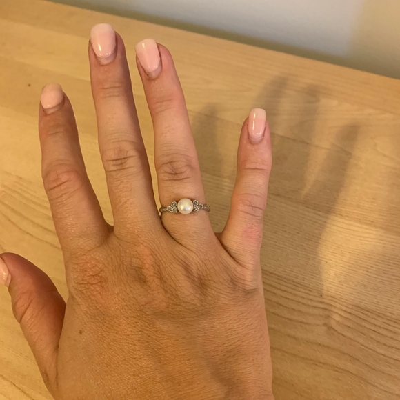 Jewelry | Genuine Pearl And Diamond Chip Ring | Poshmark